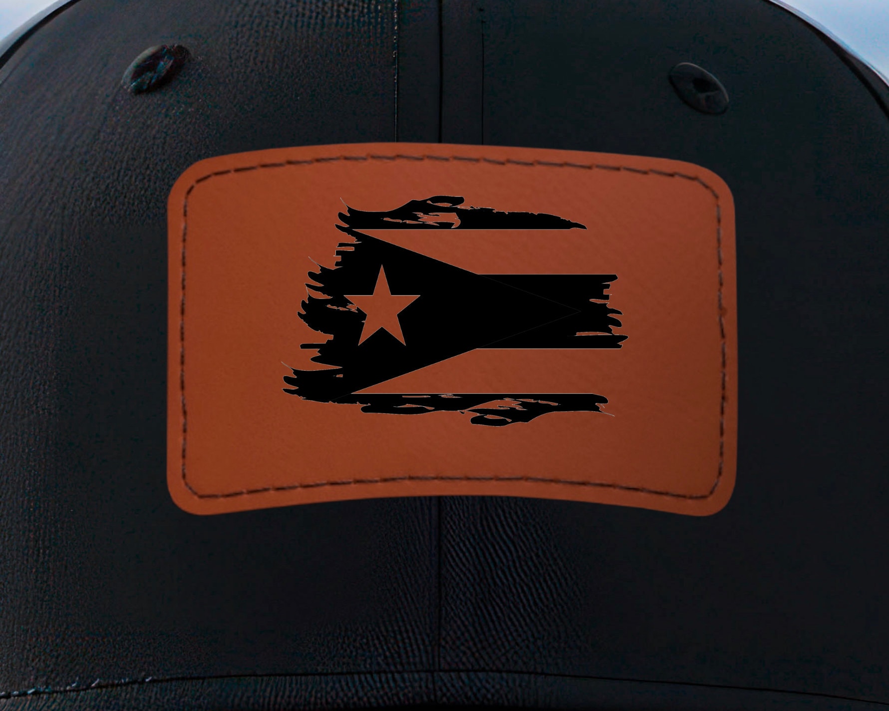 Puerto Rico Flag Leather Patch Hat - Puerto Rican Pride - Puerto Rico ...