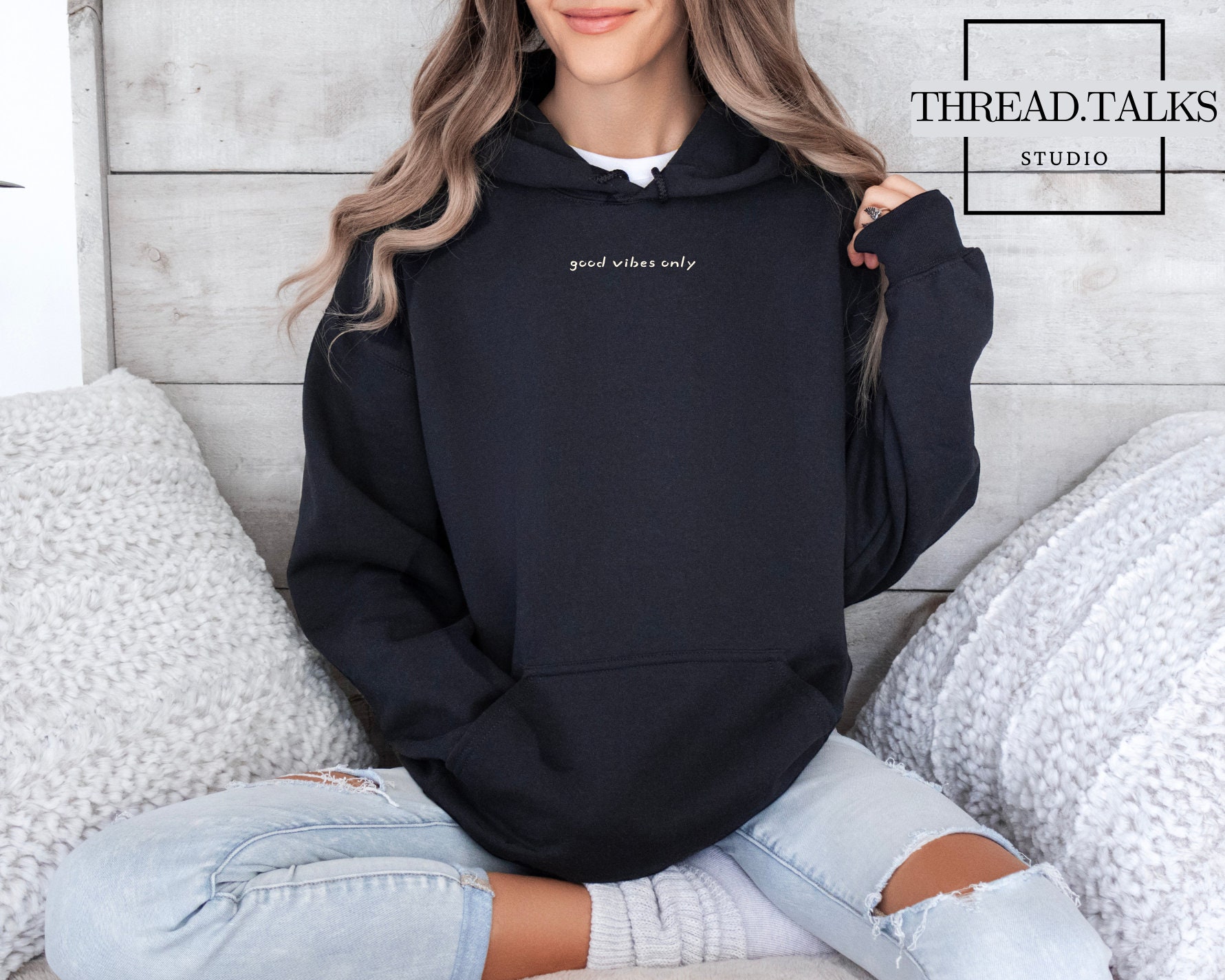 Good Vibes Only Hoodie - Positive Vibes Sweatshirt - Inspirational ...