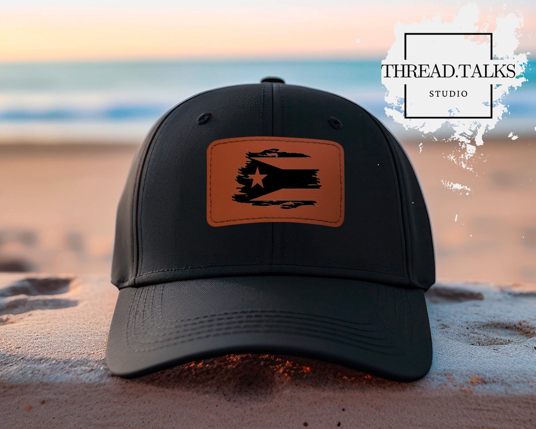 Puerto Rico Flag Leather Patch Hat - Puerto Rican Pride - Puerto Rico ...