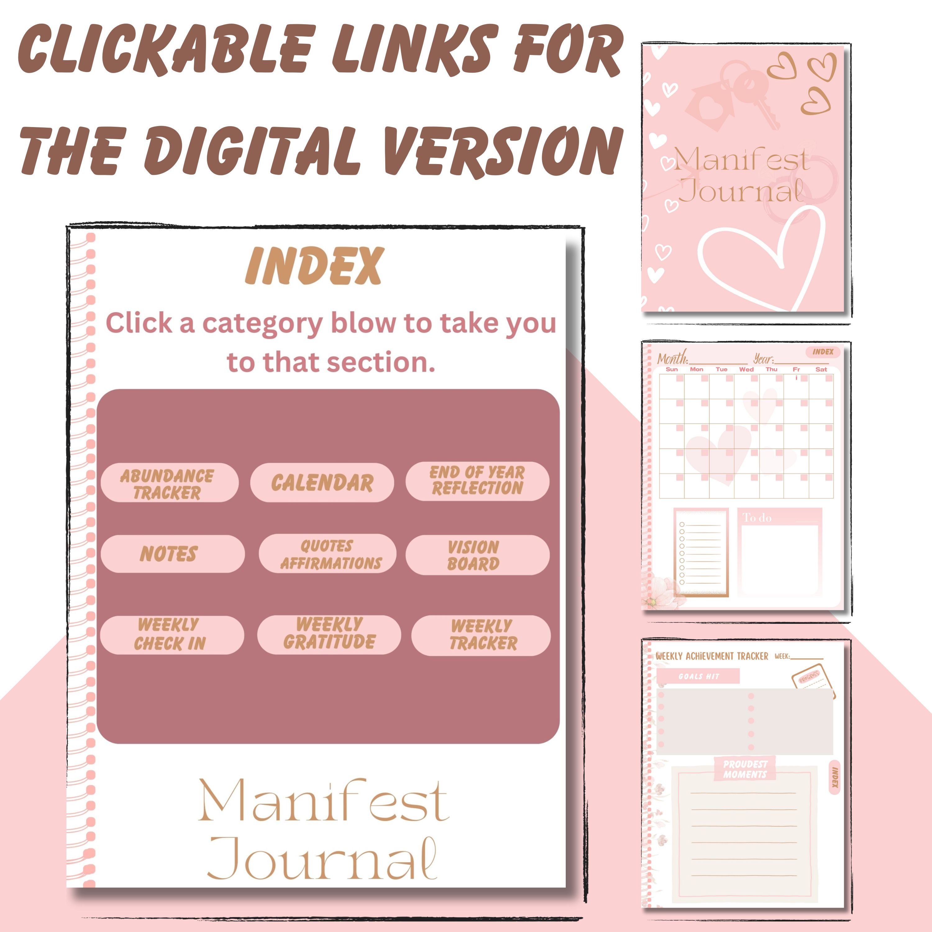 Printable & Digital Manifestation Journal, Gratitude Journal, Goodnotes ...