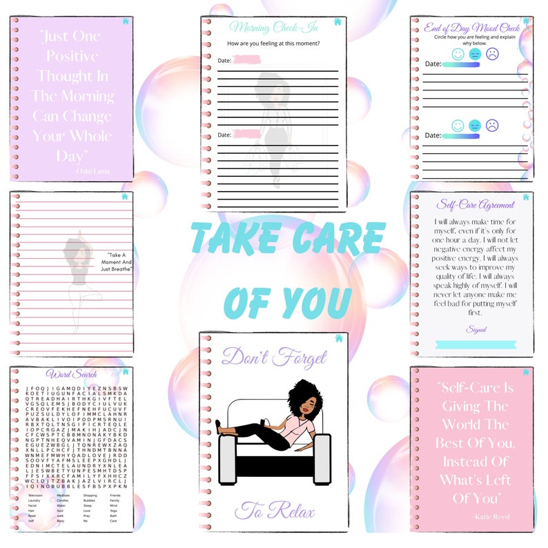 Printable & Digital Self-care Planner | Self-love Journal | Worksheets ...