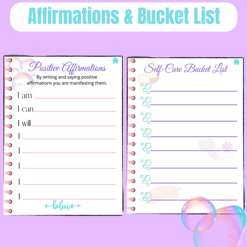 Printable & Digital Self-care Planner | Self-love Journal | Worksheets ...