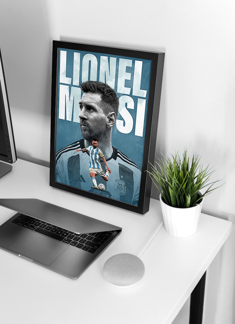 Lionel Messi Poster Messi Football Digital Poster A4 High Definition ...