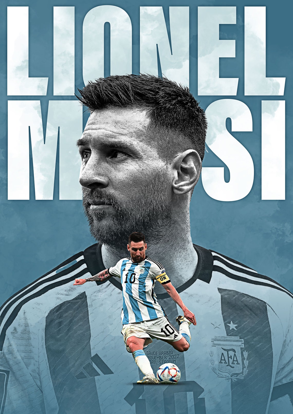 Lionel Messi Poster Messi Football Digital Poster A4 High Definition ...