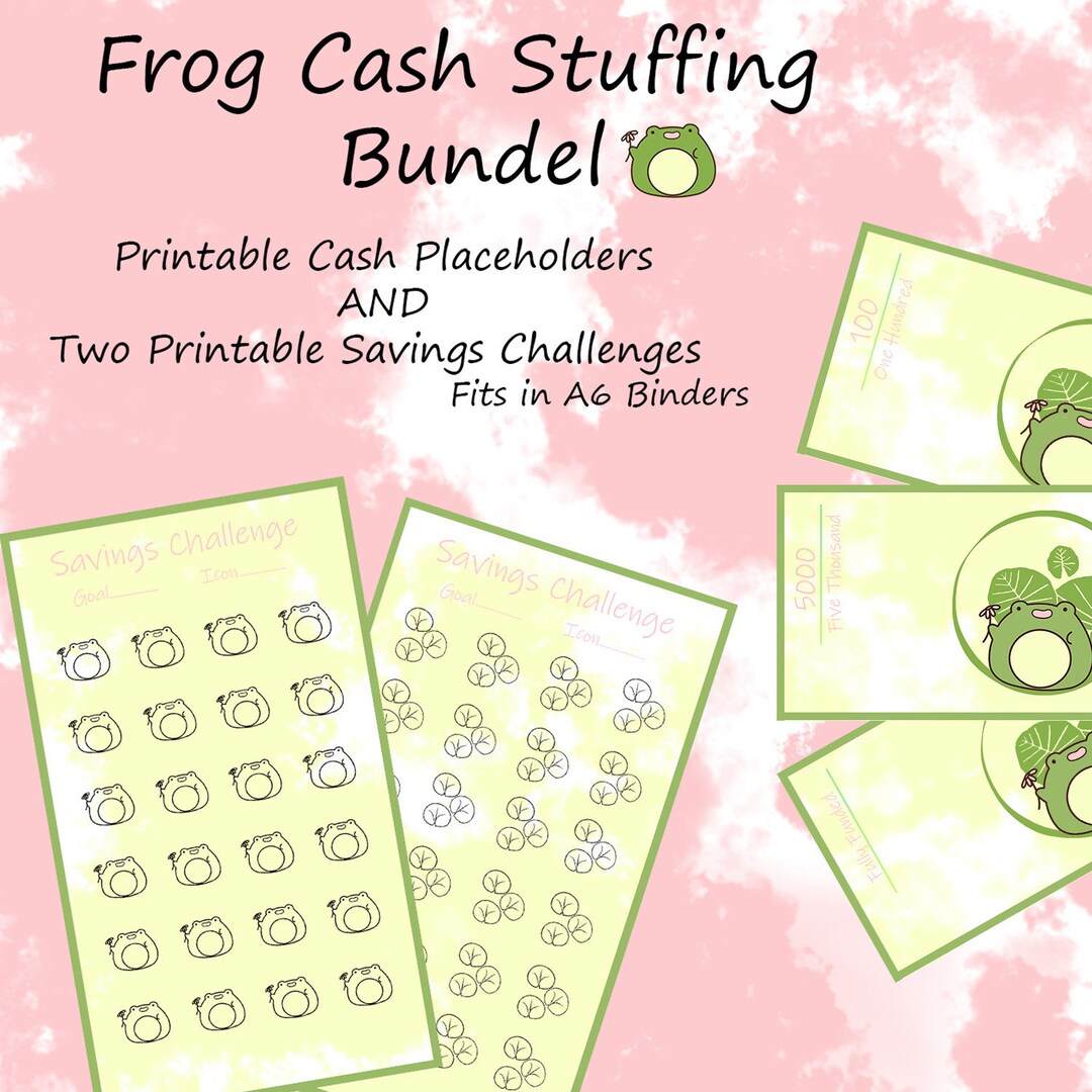 Frog Cash Stuffing Bundle cash Placeholderscash Challengesprop Money - Etsy