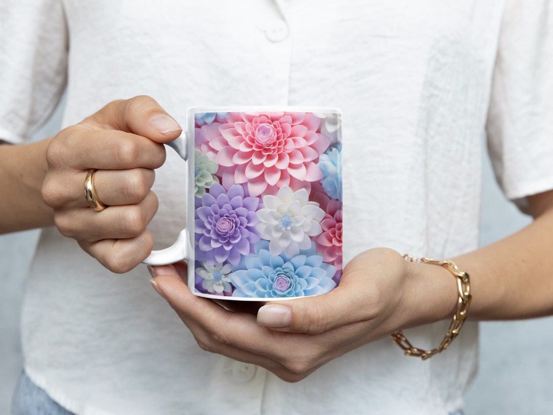 Peaceful & Quiet Flower Arrangement, Zen Flower Mug, Eloquent Gift for ...