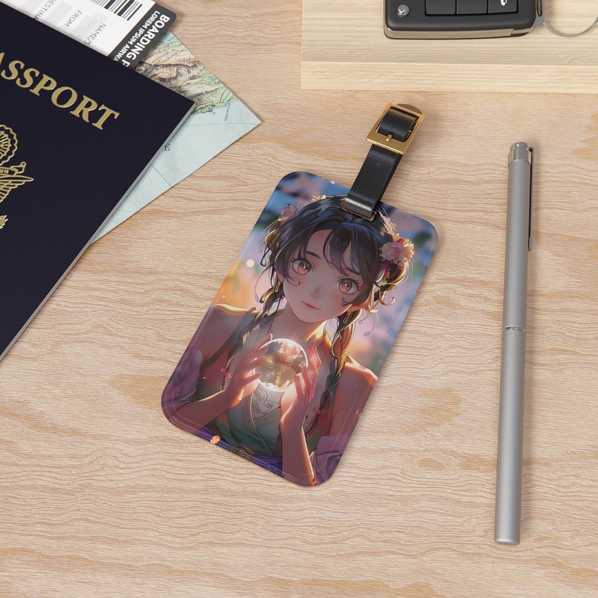 Anime Woman Luggage Tag Anime Girl Suitcase Tag Travel Princess Tag ...