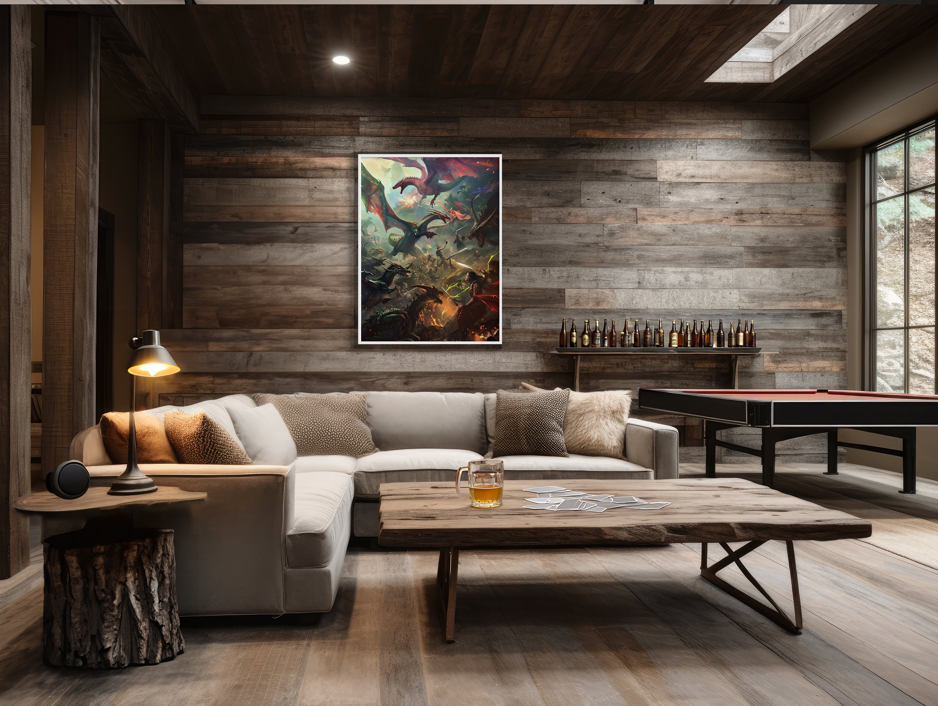 Epic Battle Woman Vs Dragon Eclectic Modern Artwork | Princess Warrior ...