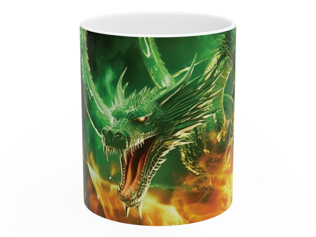 Scary Fire Breathing Dragon Coffee Mug Fiery Dragon Coffee Cup Travel ...