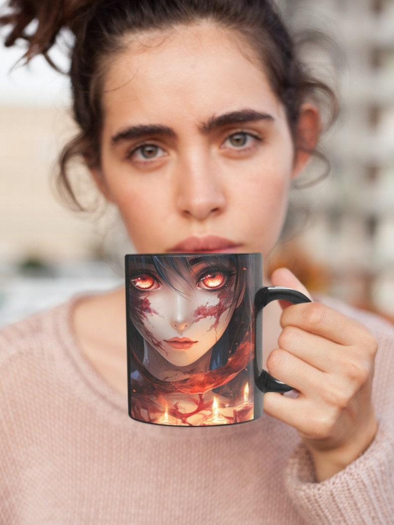 Scary Anime Girl Coffee Mug Scary Anime Princess Coffee Mug Gift for an ...