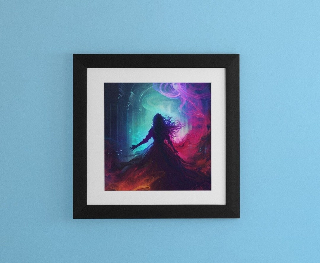 Captivating Woman Gazing Into the Abyss Wall Art, Mesmerizing Trail of ...