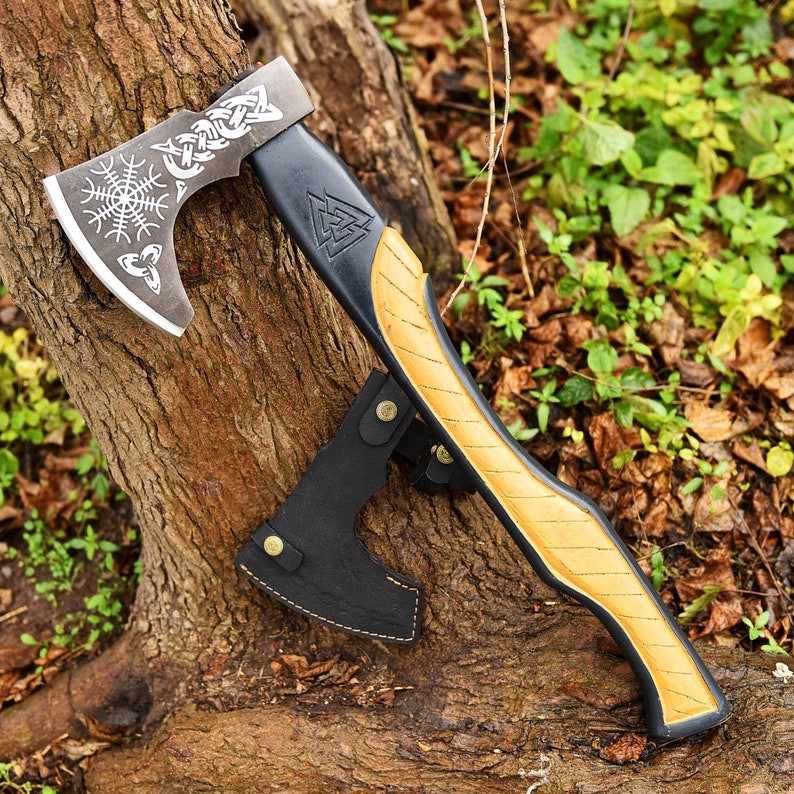 Forged Axe, Custom Forged Hatchet, Handmade Carbon Steel Camping Axe ...