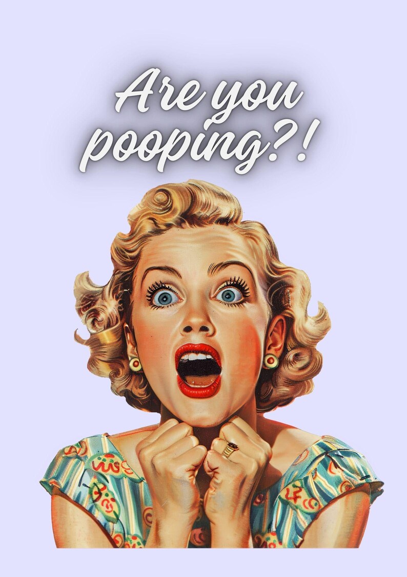 Digital Download // Poster // Are You Pooping // Bathroom // Retro ...