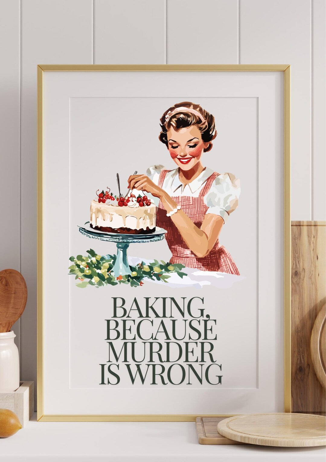 Digital Download // Poster // Baking, Because Murder is Wrong ...