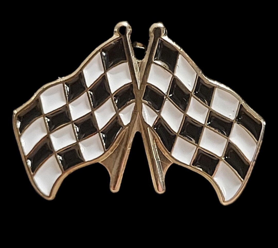 Car Racing Chequered Flag Enamel Pin Badge - Etsy
