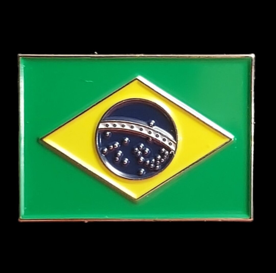 Brazil Flag Metal Enamel Pin Badge - Etsy