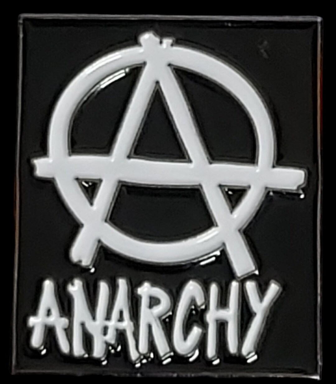 Black and White Anarchy Biker Punk Enamel Pin Badge - Etsy