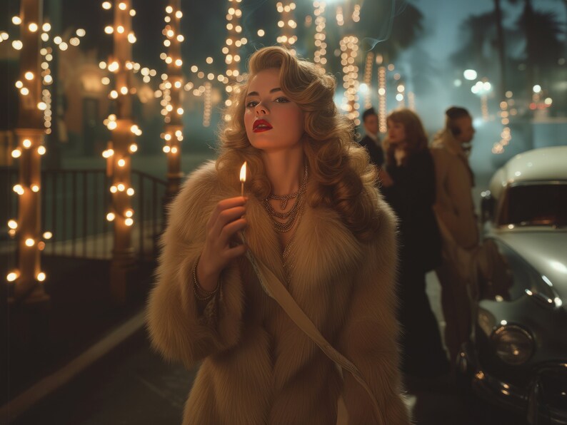 Pretty Hollywood Starlet Poster, Vintage Hollywood Scene Print, Actress ...