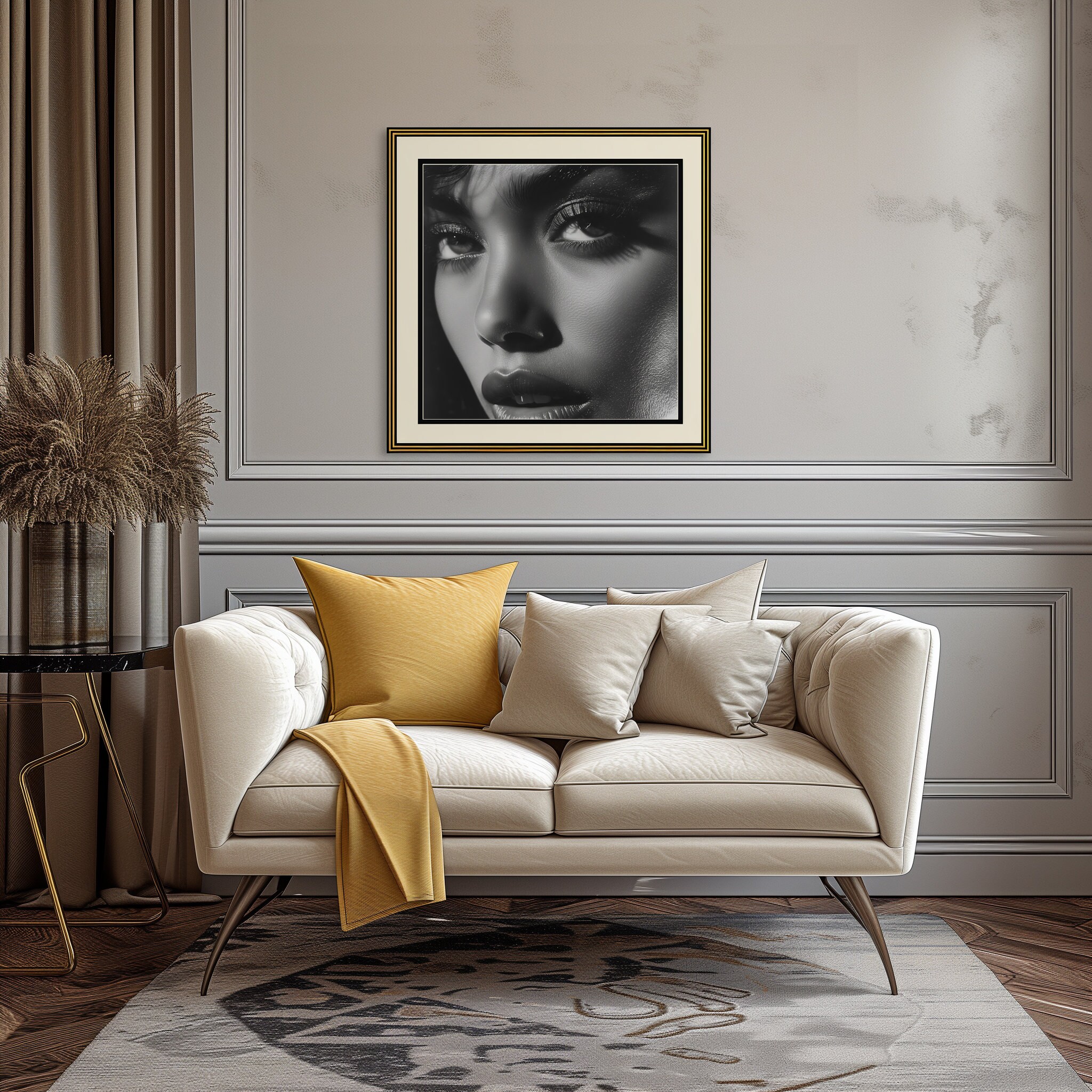 Hollywood Glamour Actress Portrait, High Quality 16x16 Print, Dramatic ...