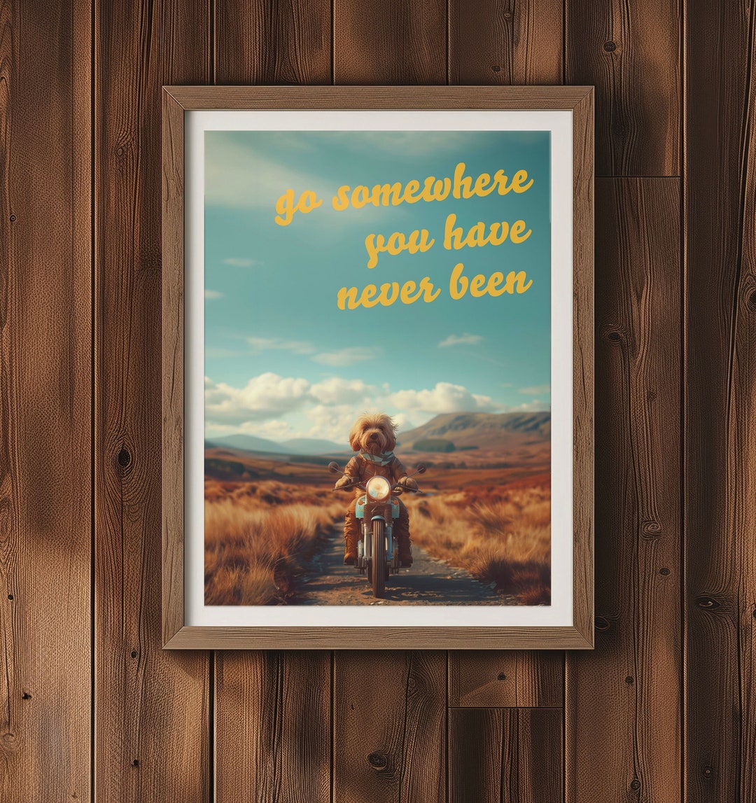 Go Somewhere You've Never Been Cute Dog Poster, Funny Cockapoo Print ...
