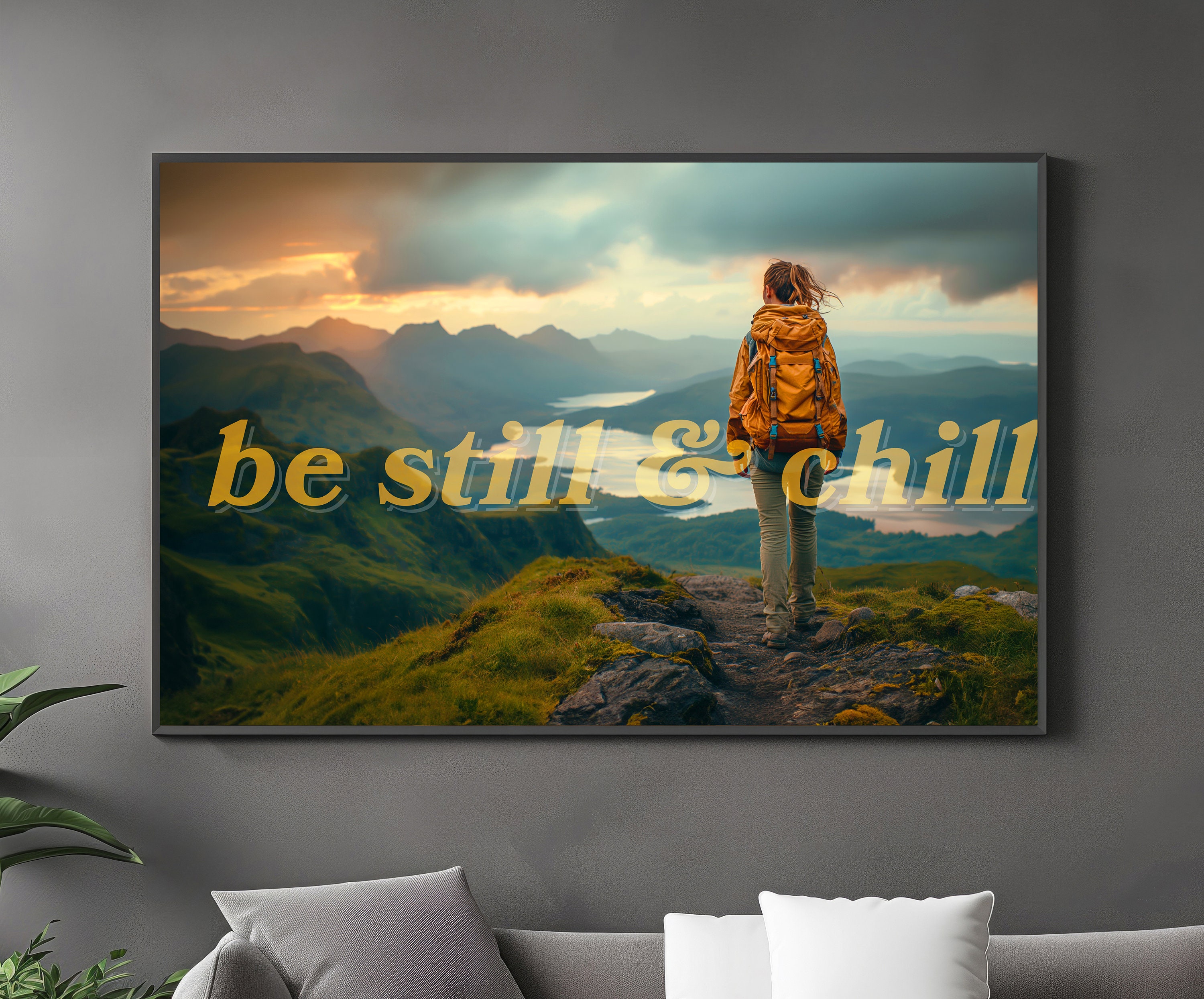 Be Still and Chill in Nature Poster, Inspiring Trendy Saying Print ...