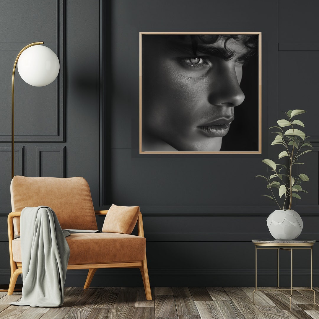 Dreamy Male Model Hollywood Portrait, Dramatic Fashion Portrait, 24x24 ...
