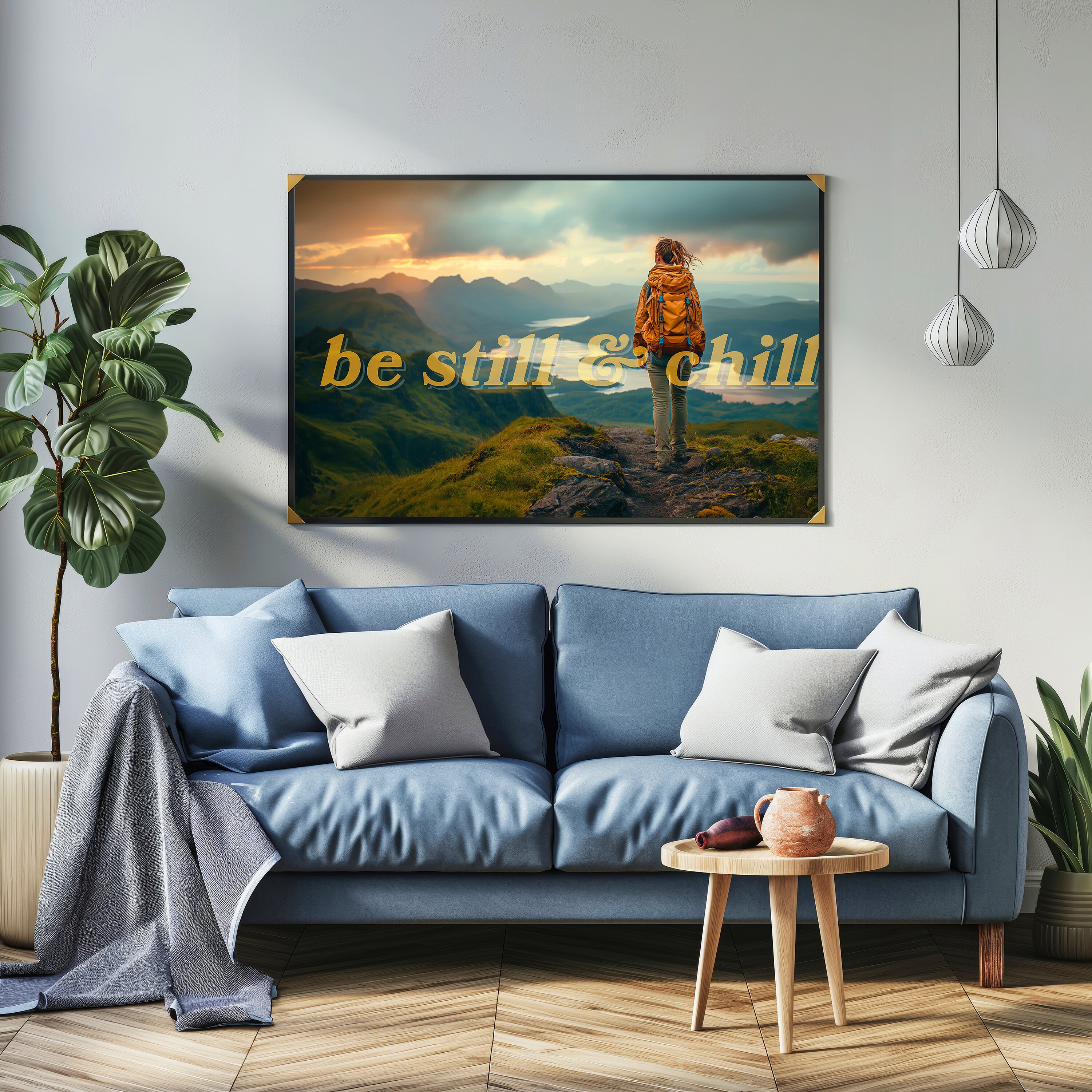 Be Still and Chill in Nature Poster, Inspiring Trendy Saying Print ...