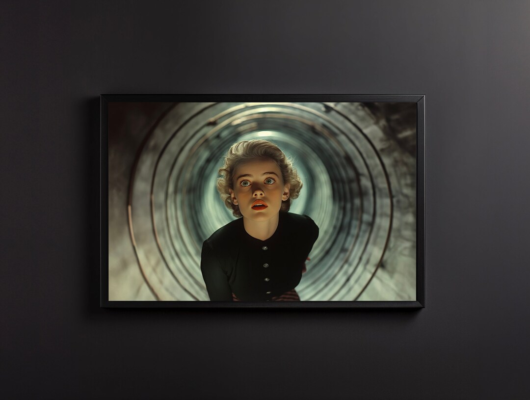 Retro Hollywood Suspense Poster, Vertigo Inspired Print, Vintage 1960s ...