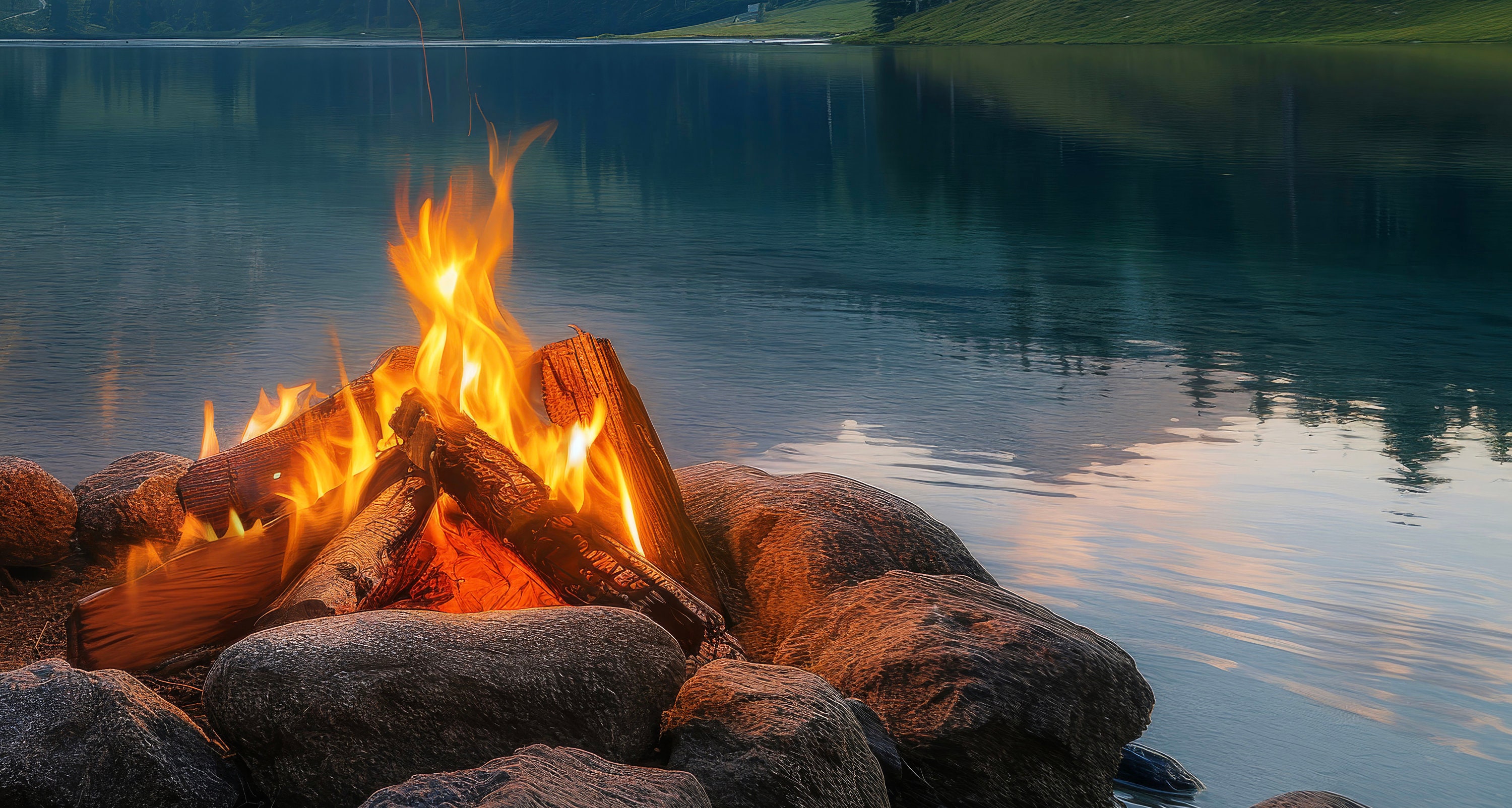 Chill Campfire Poster, Great Outdoors Camping Print, Relaxation ...