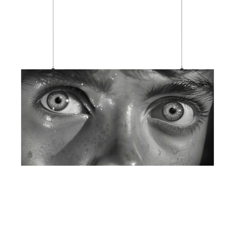 Cinematic Eyes Poster, Vintage Film Still Print, Extreme Closeup of ...