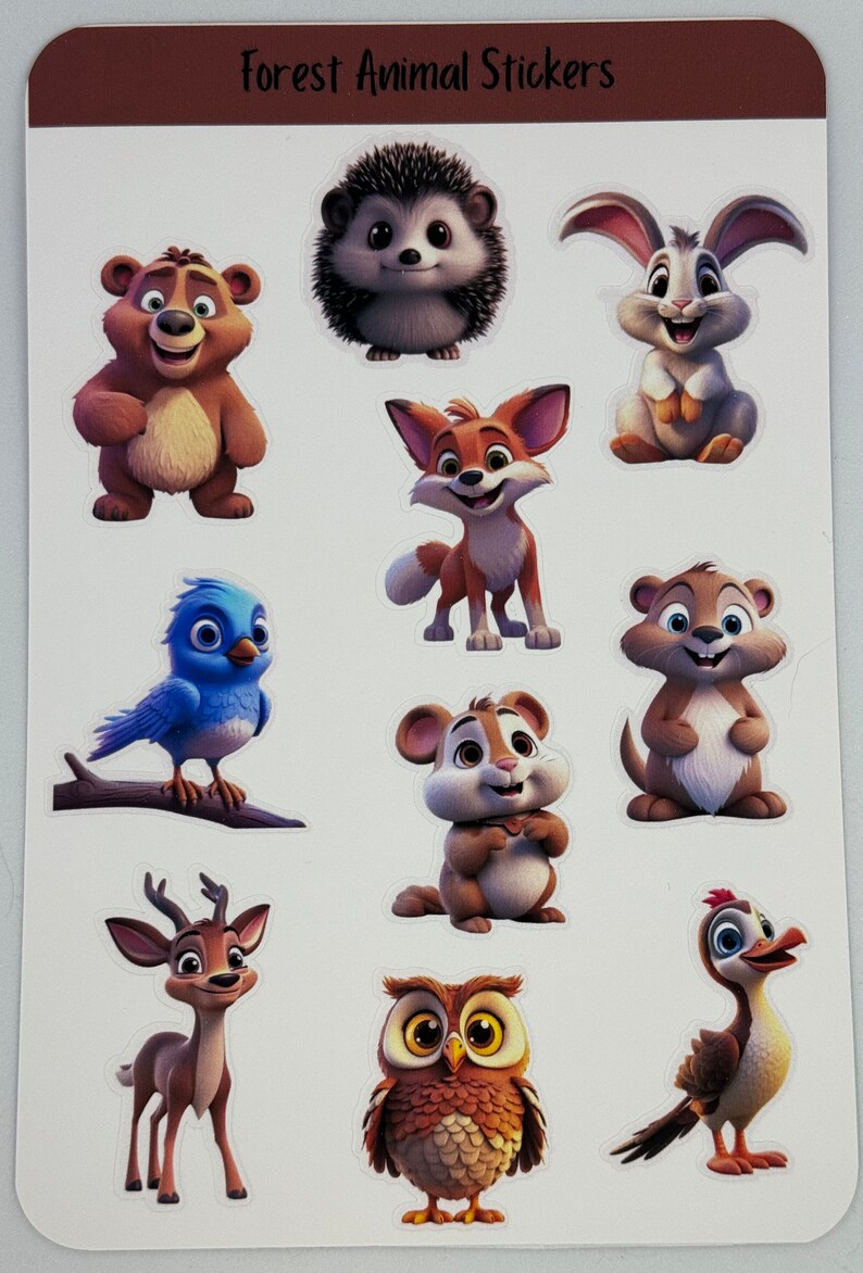Cute Forest Animal Sticker and Notepad Bundle - Etsy