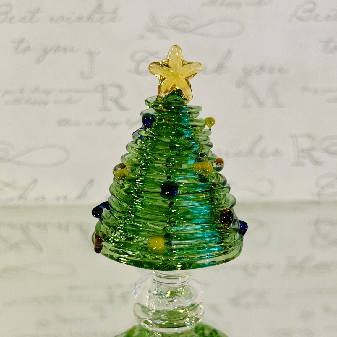 Handmade Glass Christmas Tree Sculpture | Home Decoration | Festival ...