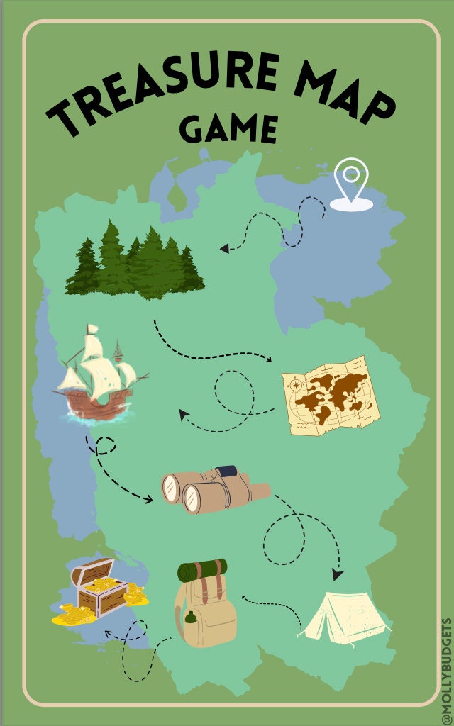 A5 Savings Challenge GAME Treasure Map Savings Challenge Digital ...