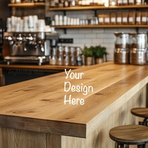 Cafe Wood Tabletop Background Product Mockup, Coffee Shop Restaurant ...