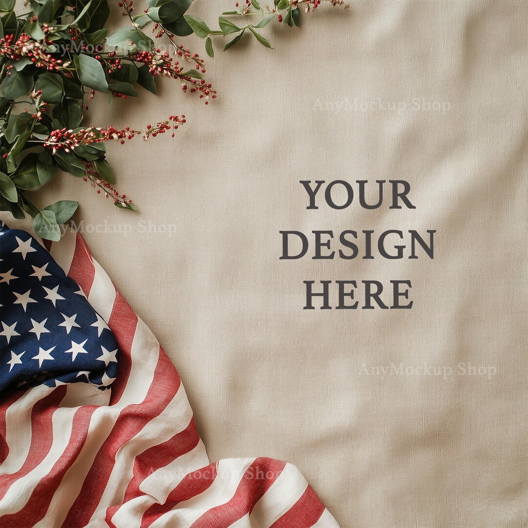 Patriotic Mockup 4th of July Flat Lay USA Digital Background American ...