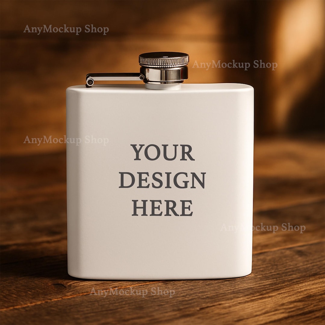 Flask Mockup Bundle Printify White Flask Mockups Stainless Steel 6oz ...