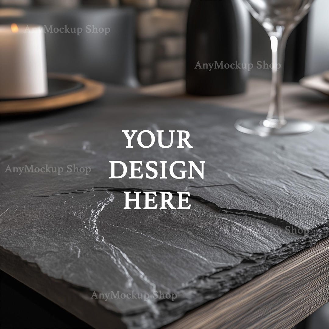 Slate Tabletop Stage Mockup Background Dark Stone Table Mockup Product ...