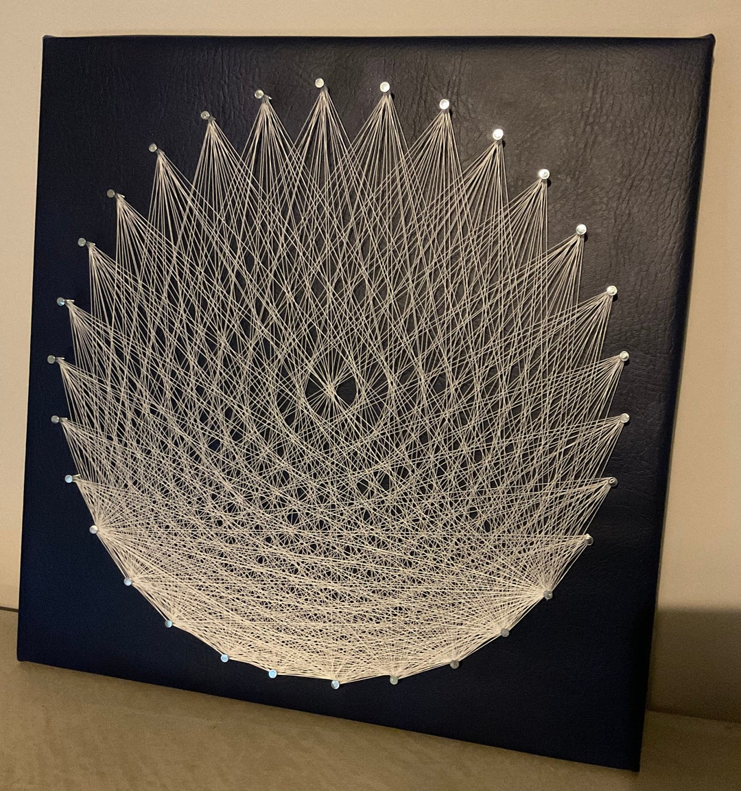 Beautiful Lotus String Art for Hanging - Delicate Thread on Leather ...