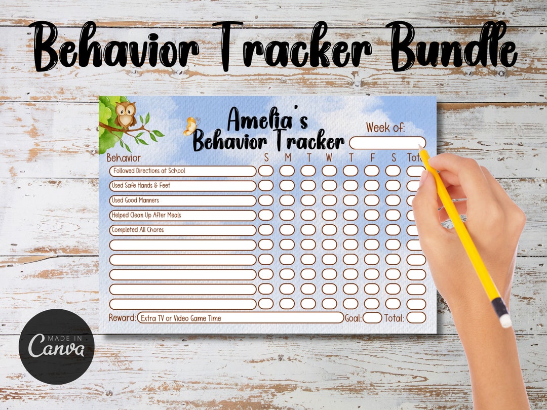 Printable Woodland Animals Behavior Chart for Kids - Reward, Routine ...