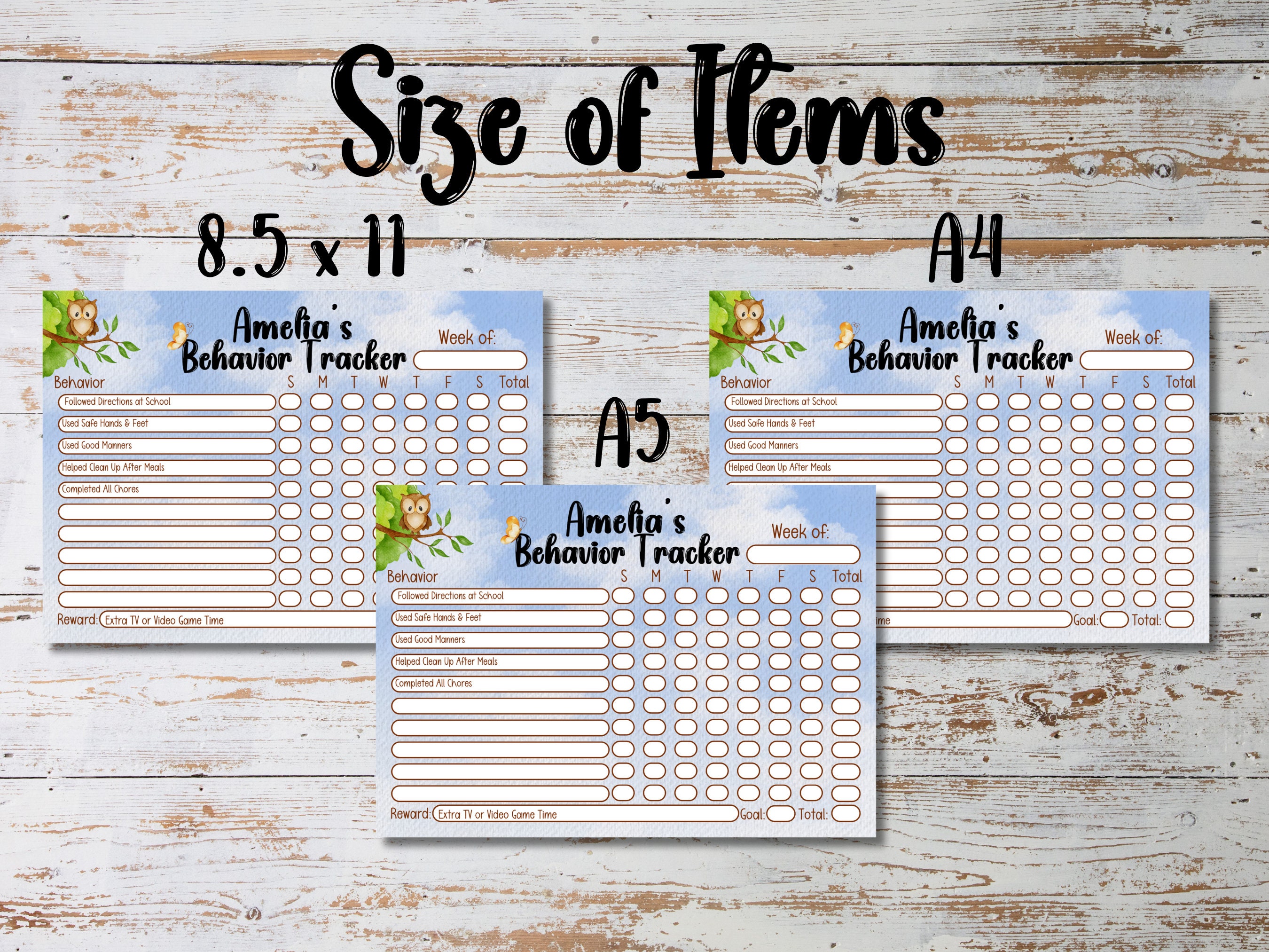 Printable Woodland Animals Behavior Chart for Kids - Reward, Routine ...