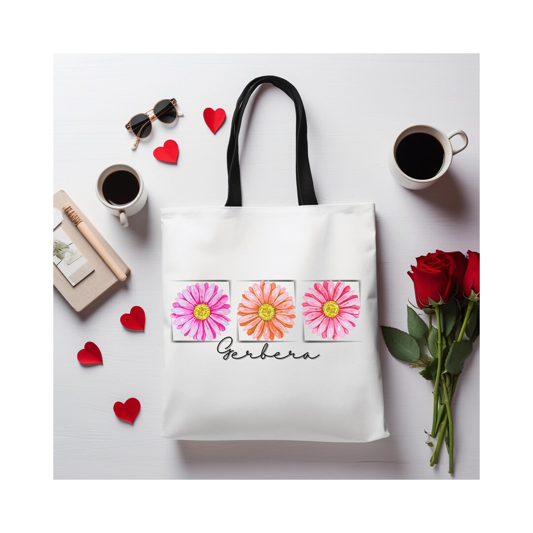 Daisy Tote, Gerber Daisy Tote, Floral Bag, Wildflower, Flower Tote ...