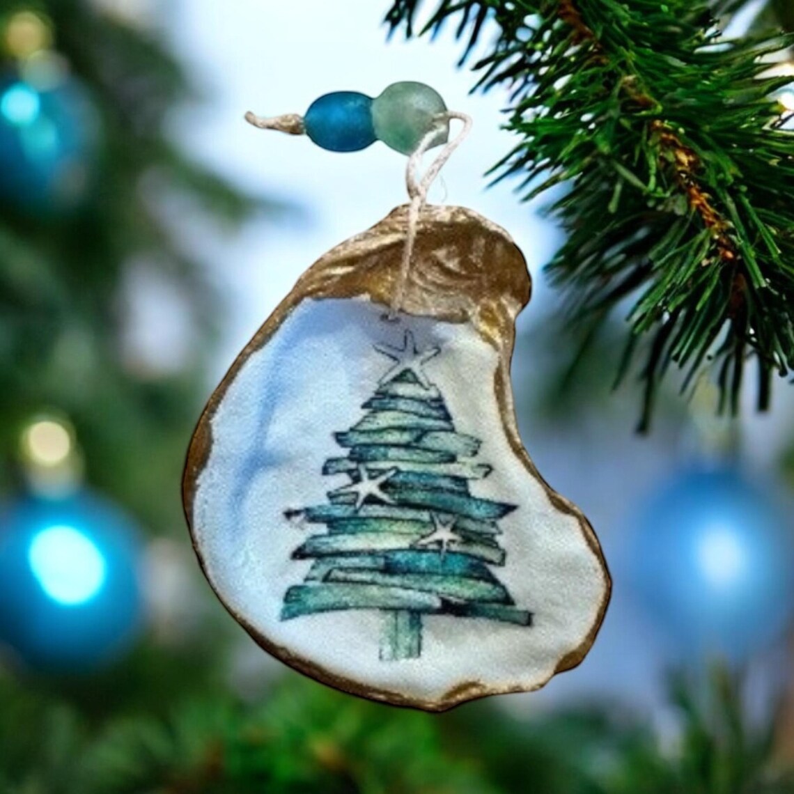 Oyster Shell Driftwood Tree With Starfish Topper - Etsy