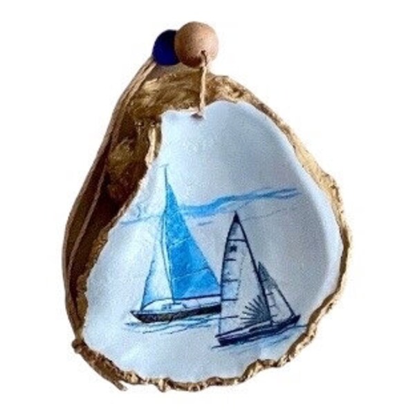 Sailboat Decoupage Oyster Shells - Etsy
