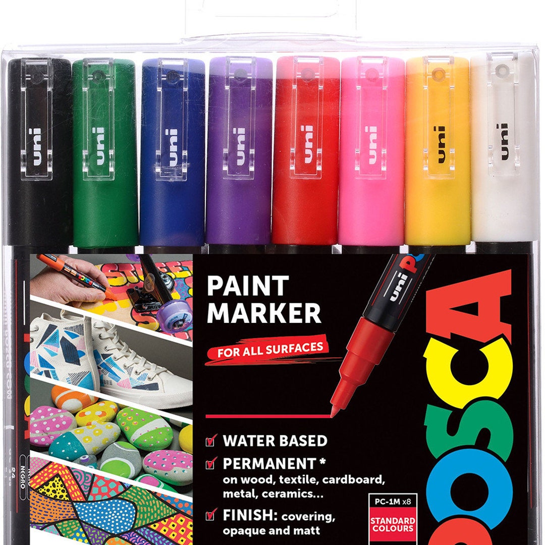 POSCA 8-colour Paint Marker Set, PC-1M Extra Fine Pens Markers NEW - Etsy
