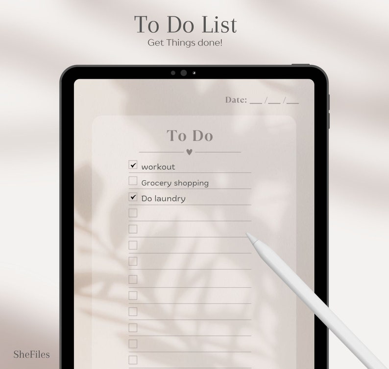 Digital Planner, to Do List, Template, Calendar, Checklist, Daily ...