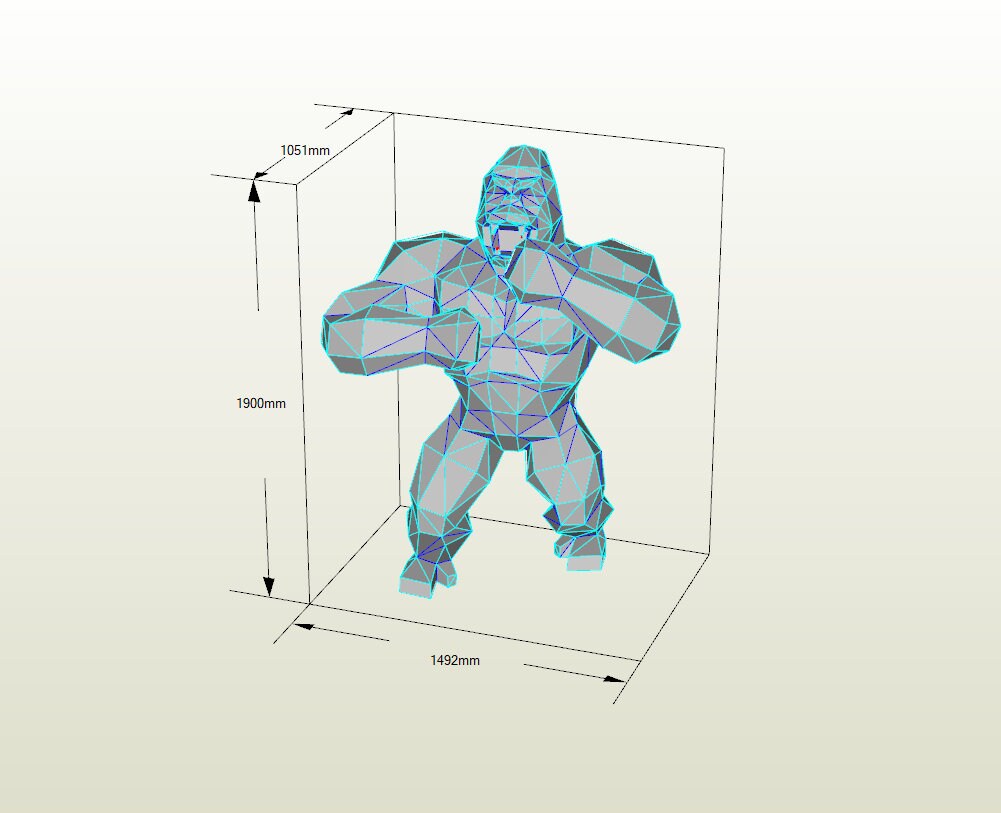 Gorilla Sculpture Metal Low Poly / DXF - Etsy