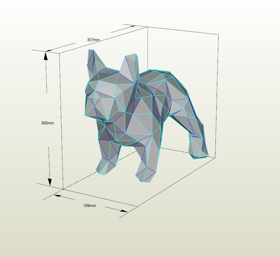 French BULLDOG Low Poly DXF Metal Sculpture - Etsy