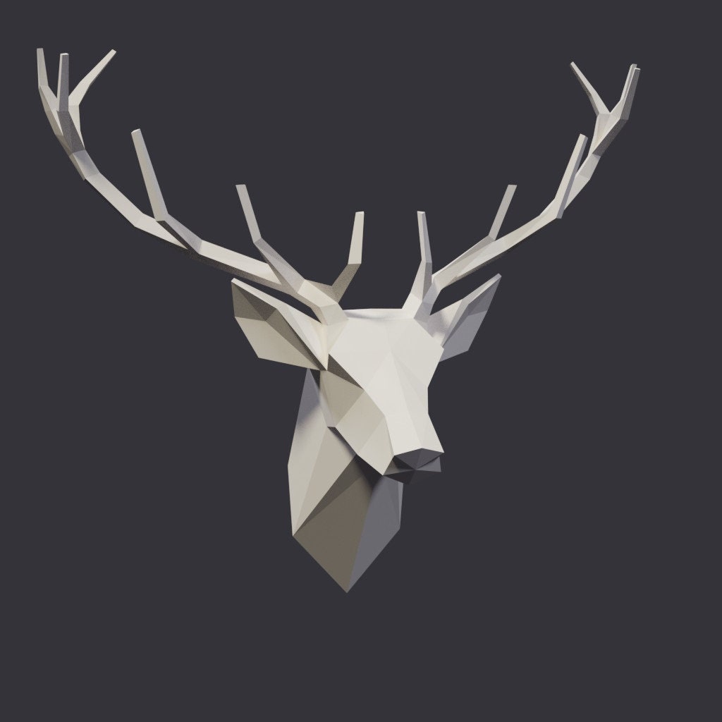 Deer Low Poly DXF Metal Sculpture - Etsy