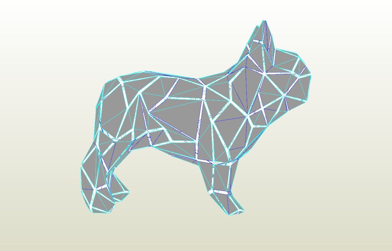 French BULLDOG Low Poly DXF - Etsy