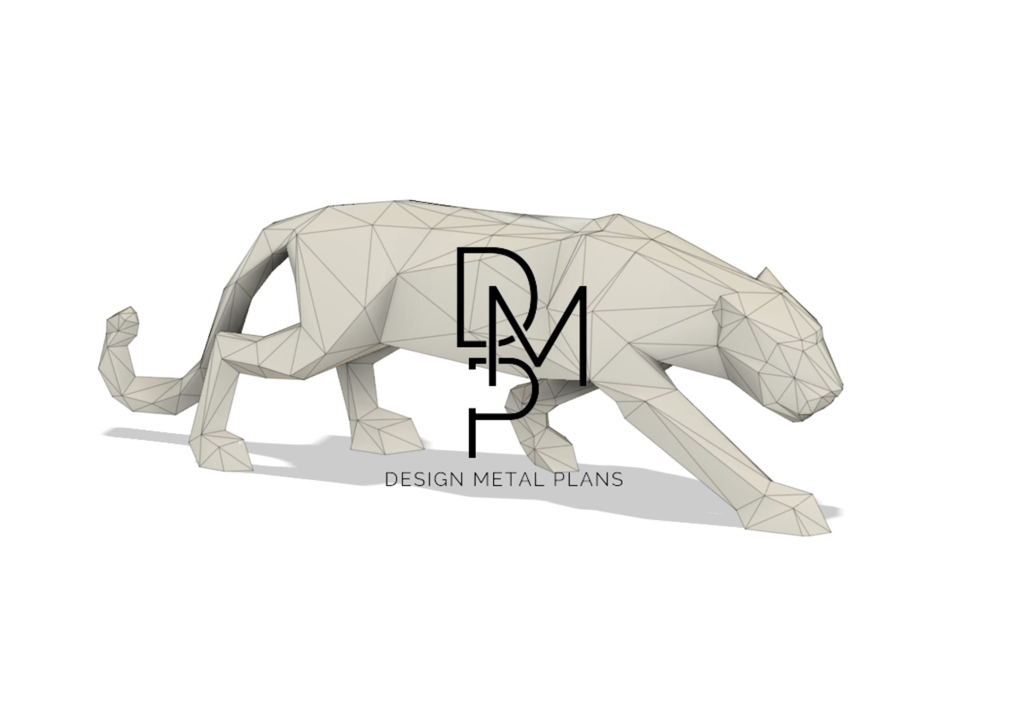 Panther Low Poly DXF PDF Metal Sculpture - Etsy
